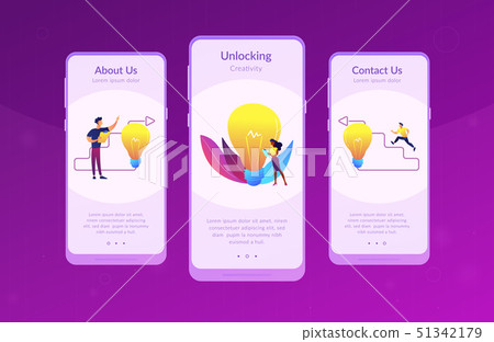 Creative inspiration app interface template. - Stock Illustration ...