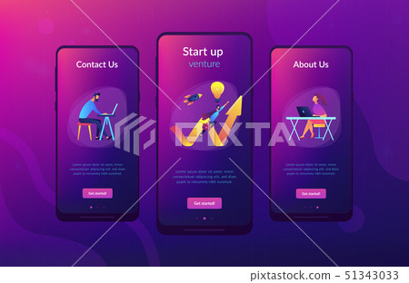 Start up launch app interface template. - Stock Illustration [51343033 ...