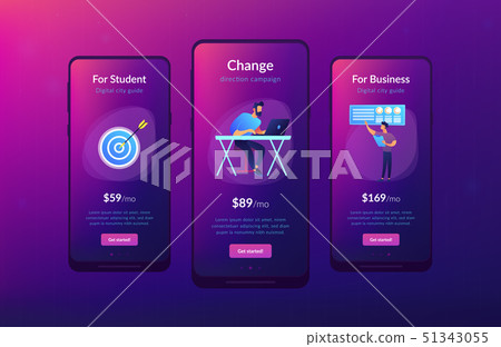 Business direction app interface template. - Stock Illustration ...