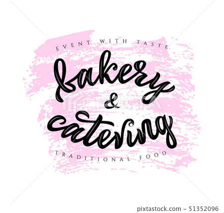 Hand sketched lettering Bakery and catering - Stock Illustration ...