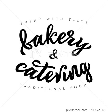 Hand sketched lettering Bakery and catering - Stock Illustration ...