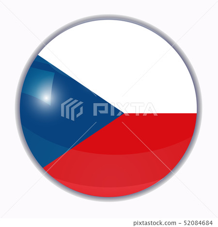 Button with flag of Czech Republic. Illustration - Stock Illustration ...