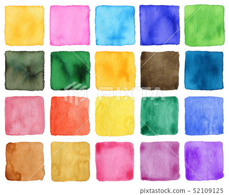 Hand drawn watercolor squares - Stock Illustration [52109125] - PIXTA