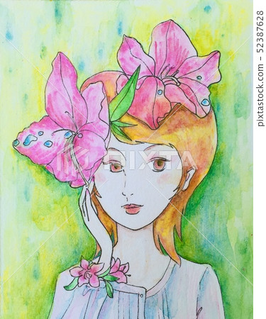 Azalea fairy girl illustration - Stock Illustration [52387628] - PIXTA