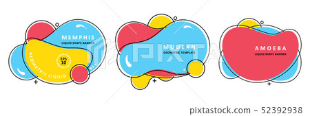 Set modern vector template. Mosaic amoeba design. - Stock Illustration ...