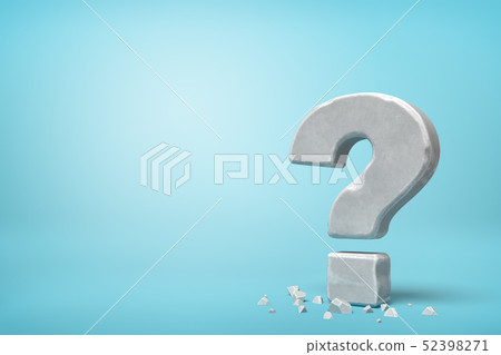 3d rendering of stone concrete question mark on... - Stock Illustration ...