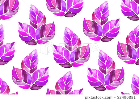Seamless watercolor pattern background maple - Stock Illustration ...