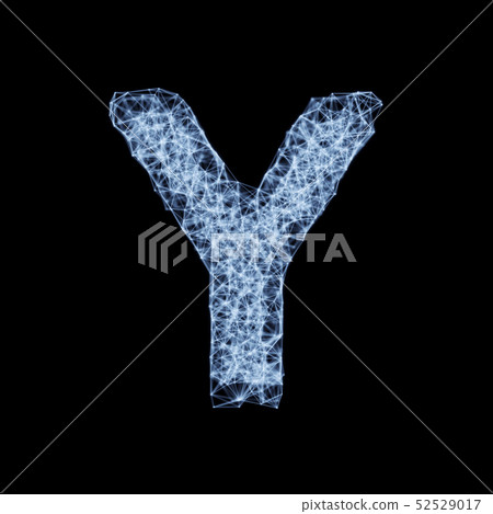 Line and point glowing light alphabet character Y - Stock Illustration ...