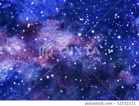Hand painted watercolor illustration of night sky. - Stock Illustration ...