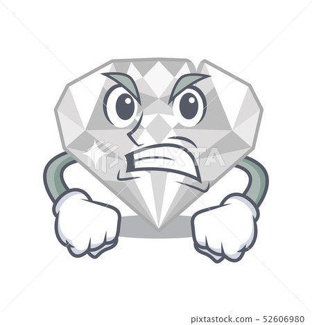 Angry white diamond isolated in the cartoon - Stock Illustration ...
