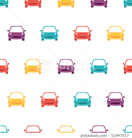 Seamless pattern with car on white background - Stock Illustration ...