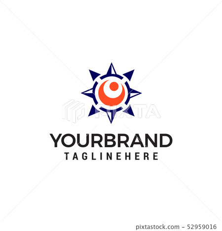 compass sun logo design concept template vector - Stock Illustration ...