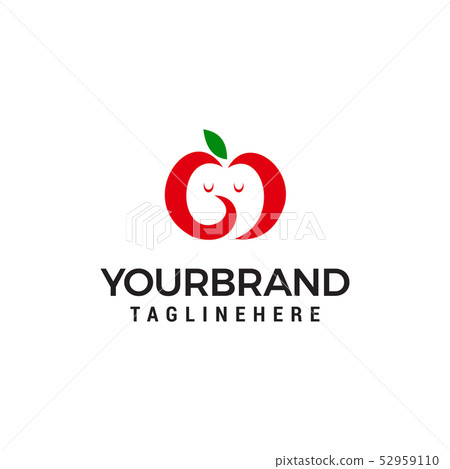 apple fruit cute logo design concept template - Stock Illustration ...