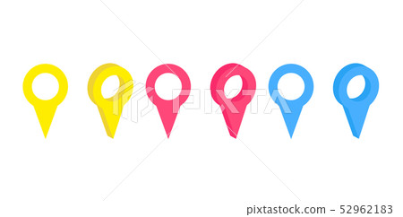 Vector set of realistic isolated map pins on... - Stock Illustration ...