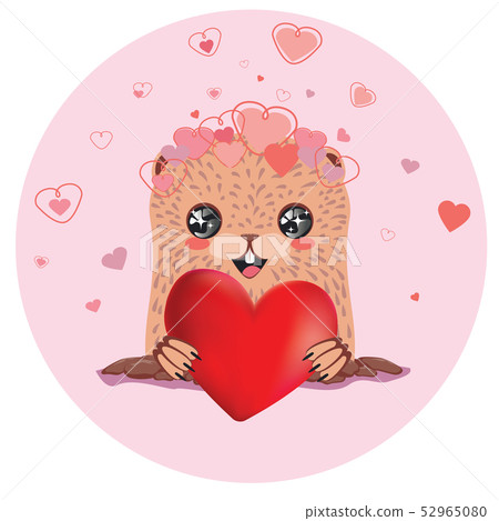 Groundhog with hearts - Stock Illustration [52965080] - PIXTA