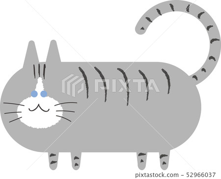 Ash tiger cat - Stock Illustration [52966037] - PIXTA