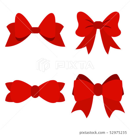 set of Red bow flat design isolated on white - Stock Illustration ...