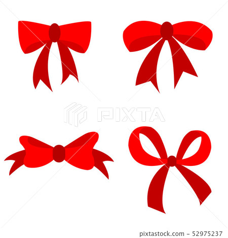 set of Red bow flat design isolated on white - Stock Illustration ...