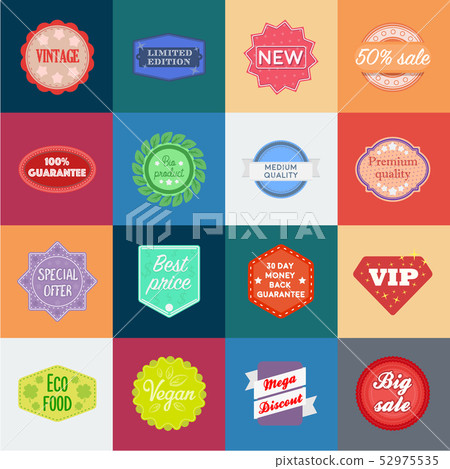 Different label cartoon icons in set collection... - Stock Illustration ...