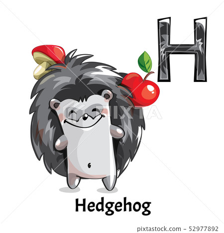 Vector alphabet letter H. Hedgehog - Stock Illustration [52977892] - PIXTA