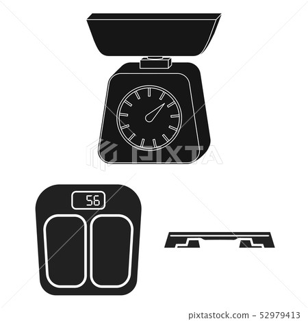 Vector illustration of weight and lab icon. Set... - Stock Illustration ...