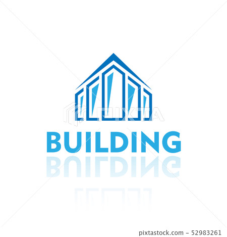Blue Building Logo. On transparant background.... - Stock Illustration ...