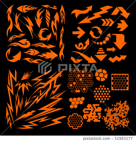 Design elements on black background - vector... - Stock Illustration ...