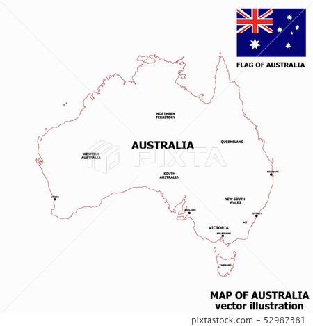 Map of Australia. Vector - Stock Illustration [52987381] - PIXTA