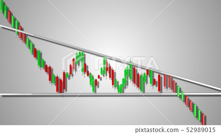Descending Triangle Stock Chart Pattern 3D Illustr - Stock Illustration ...