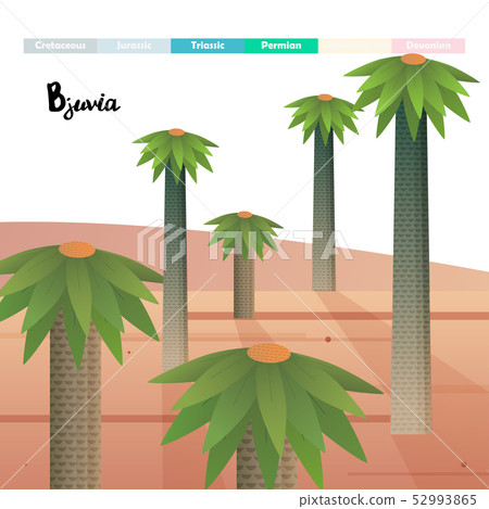 Bjuvia simplex age giant plants Prehistoric - Stock Illustration ...
