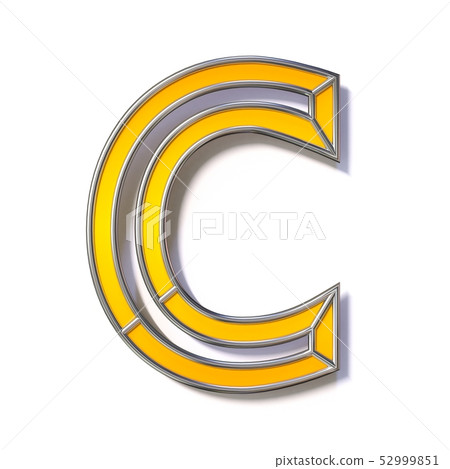 Orange metal wire font Letter C 3D - Stock Illustration [52999851] - PIXTA