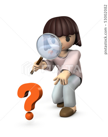 Illustration of a girl looking curious with a... - Stock Illustration ...