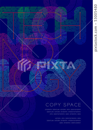 Technology big text dot and dash line layer - Stock Illustration ...