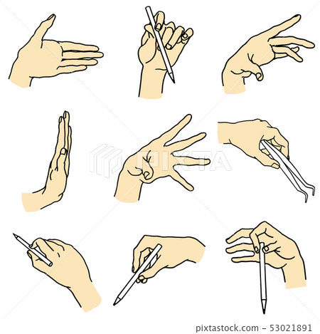 Hand illustration (9 types) - Stock Illustration [53021891] - PIXTA