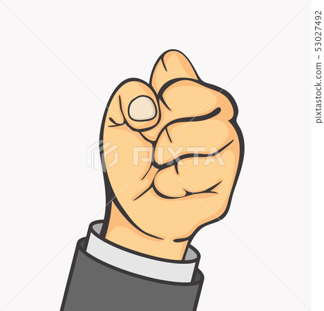 hand businessman Make fist gesture - Stock Illustration [53027492] - PIXTA