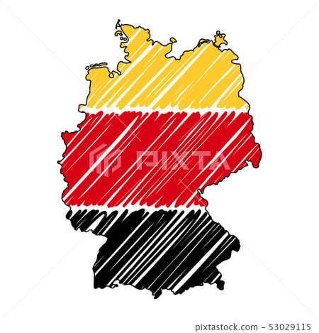 Germany map hand drawn sketch. Vector concept... - Stock Illustration ...
