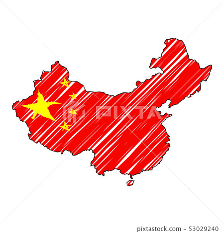 China map hand drawn sketch. Vector concept... - Stock Illustration ...