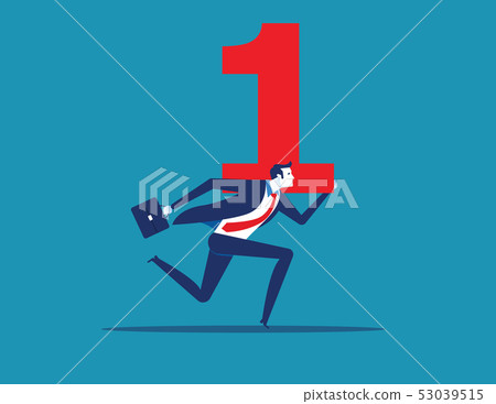 Businessman with number one best. Concept business - Stock Illustration ...