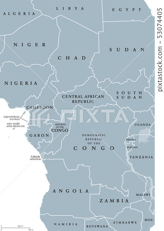 Central Africa region political map - Stock Illustration [53074405] - PIXTA
