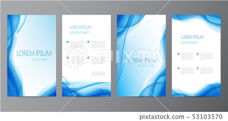 Vector collection, set of blue abstract covers,... - Stock Illustration ...