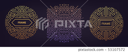 Vector set of art deco frames, edges, abstract... - Stock Illustration ...