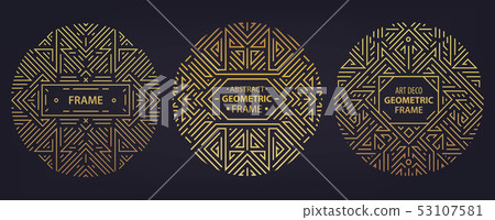Vector set of art deco frames, edges, abstract... - Stock Illustration ...