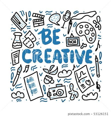 Be creative quote with decoration. Vector design. - Stock Illustration ...