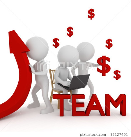 Team Work - Business Man. 3D rendering - Stock Illustration [53127491 ...