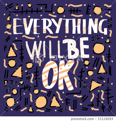 Everything is not ok handwritten lettering. - Stock Illustration ...