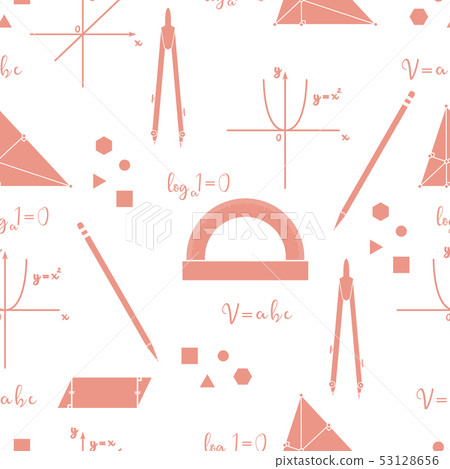 Mathematical scientific vector seamless pattern - Stock Illustration ...