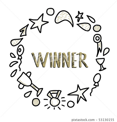 Winner lettering with decoration. Vector quote. - Stock Illustration ...