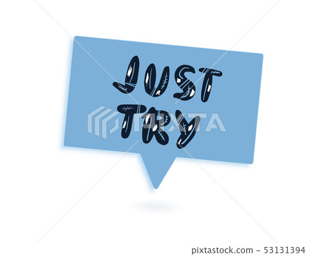 Just Try vector handwritten creative lettering. - Stock Illustration ...