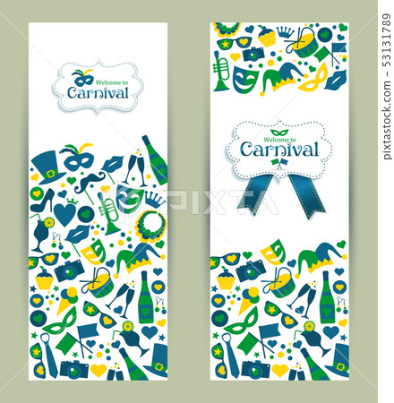 Bright vector carnival banners - Stock Illustration [53131789] - PIXTA