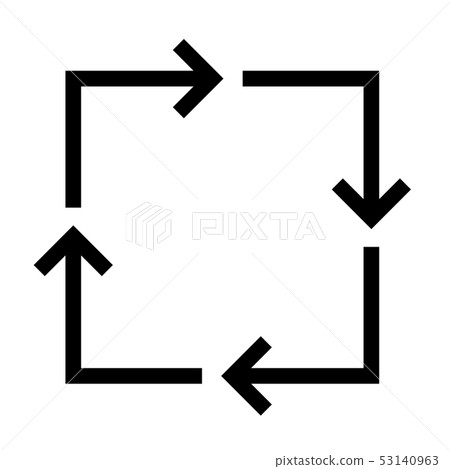 Sharp thin line icon / arrow / rotation (for... - Stock Illustration ...